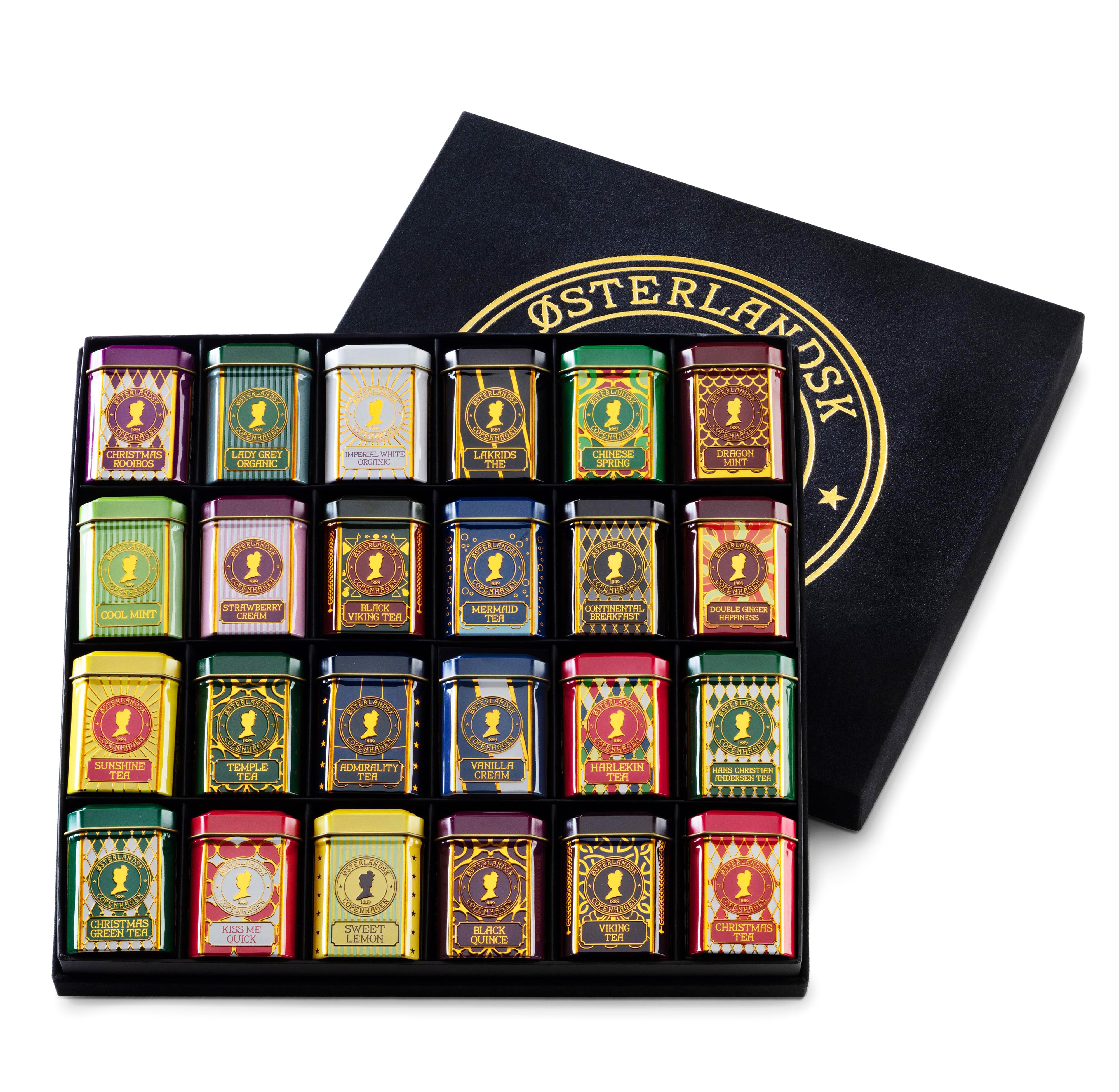 Christmas gift box, 24 tins of loose weight tea. | Østerlandsk Thehus